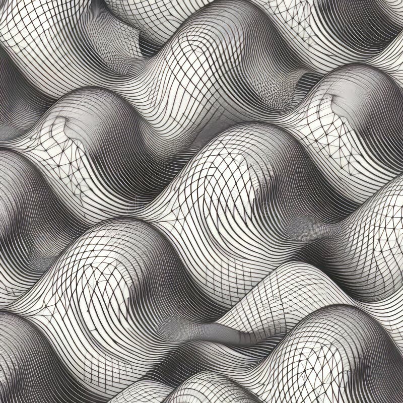 Repeating Wave Patterns Made from Geometric Lines and Shapes Con Stock ...