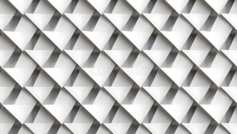 Repeating White Geometric Shapes with Shadows Stock Illustration ...