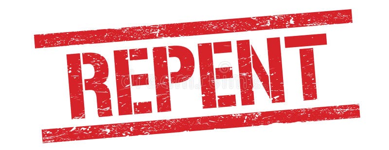 REPENT Text on Red Vintage Lines Stamp Stock Illustration ...