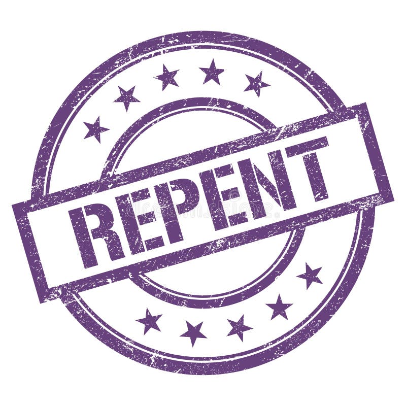 REPENT Text Written on Purple Violet Vintage Stamp Stock Illustration ...