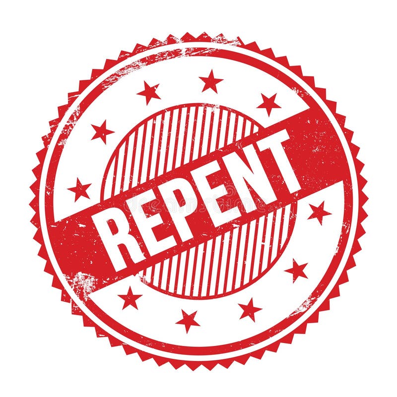 REPENT Text on Red Vintage Lines Stamp Stock Illustration ...