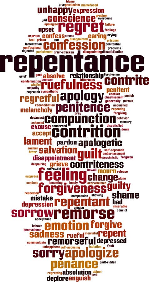 Repentance word cloud stock vector. Illustration of behavior - 272152526