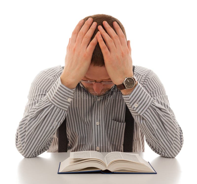 Repenting Praying Man Read Bible Stock Image - Image of hands, implore ...