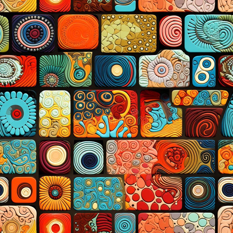 Repetition Background. Seamless Pattern of Colorful Abstract Whimsical ...