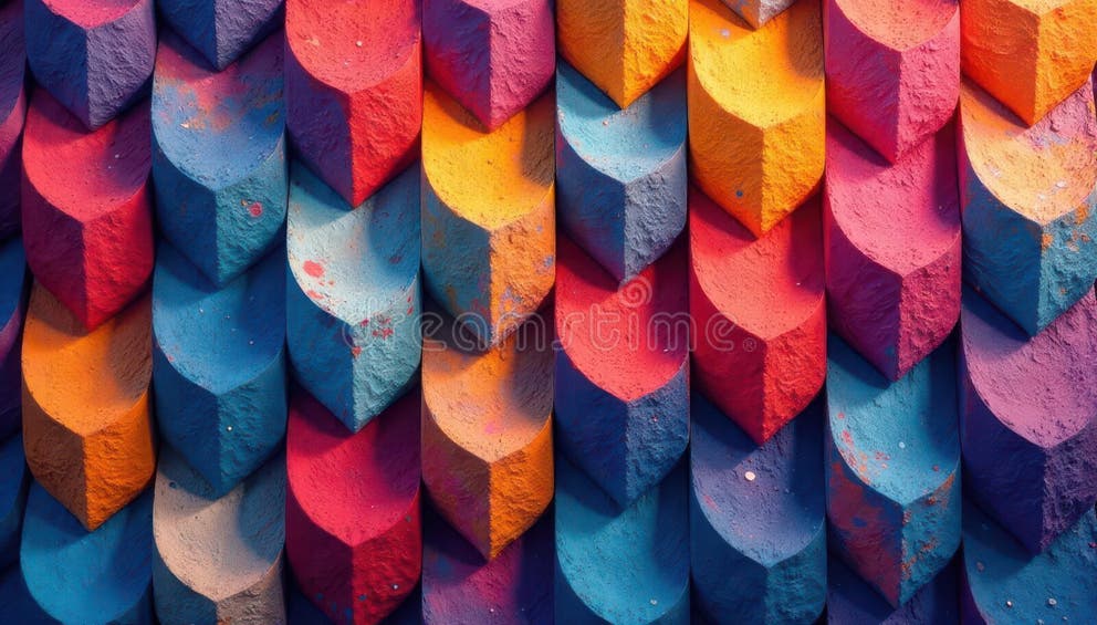 Repetitive Geometric Shapes Forming an Abstract Pattern on a Wall ...