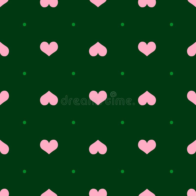 Repetitive Hearts and Polka Dot. Romantic Seamless Pattern Stock Vector ...