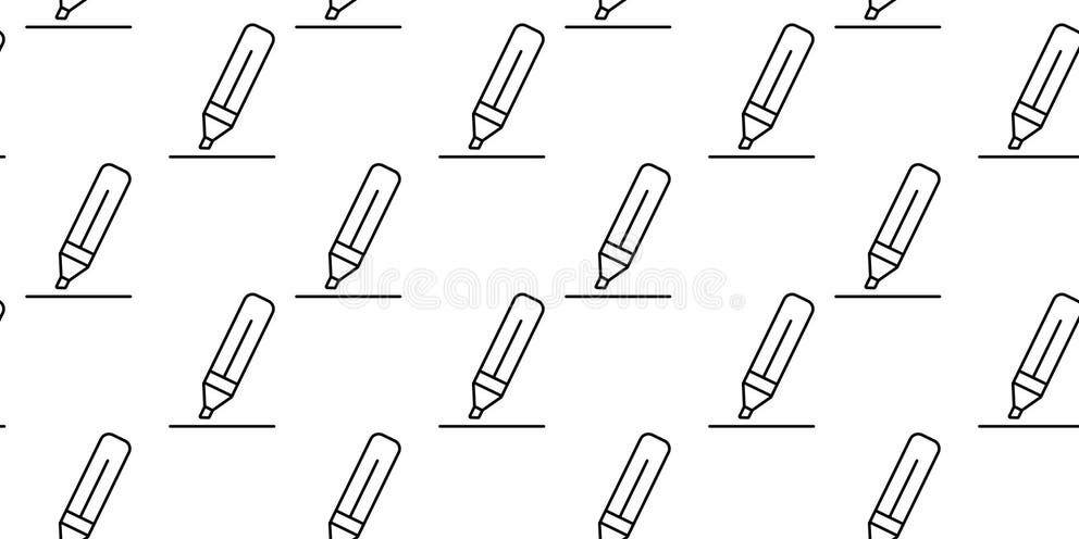 Simple Outline Pattern of Pencils on a White Background for Creative ...