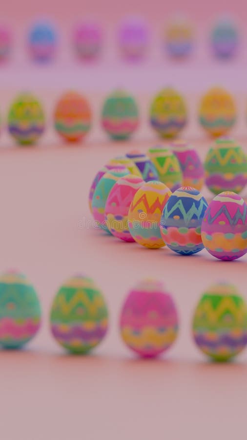 Repetitive Pattern of Multicolored Easter Eggs on a Pink Surface Stock ...