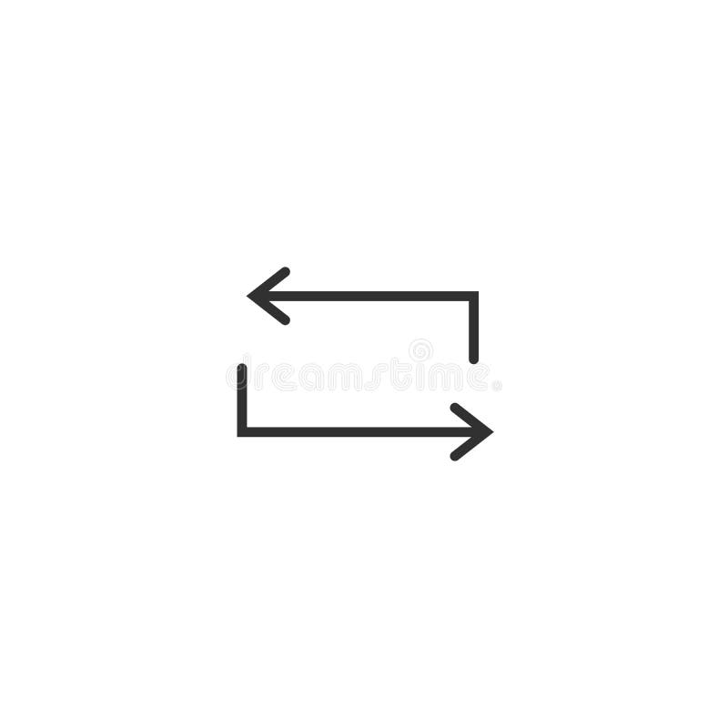 Repetitive Process Icon with Square Arrows Explanation. Icon Reflect ...