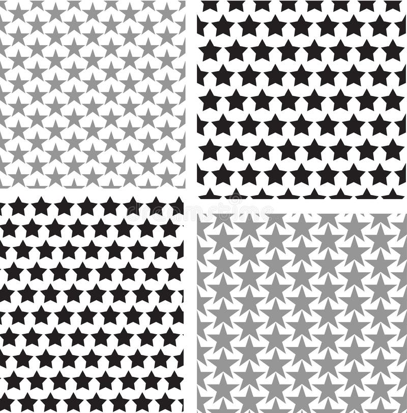 Repetitive Star Pattern Set Vector Black and White Stock Vector ...