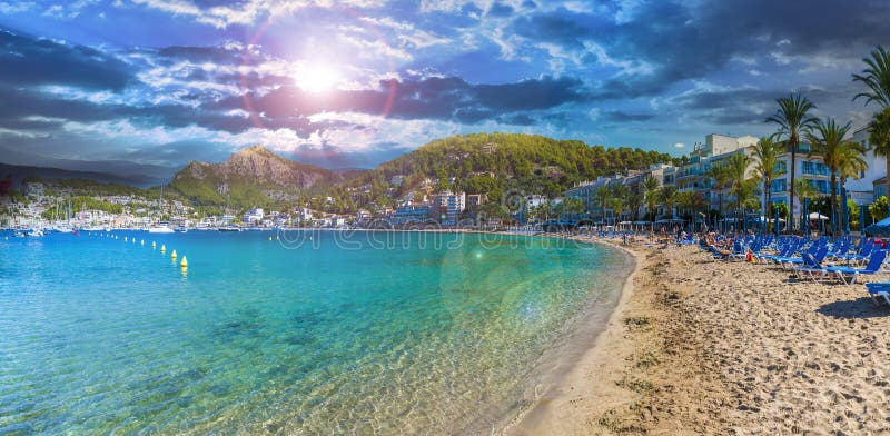 Repic Beach on Porte De Soller, Palma Mallorca Stock Photo - Image of ...