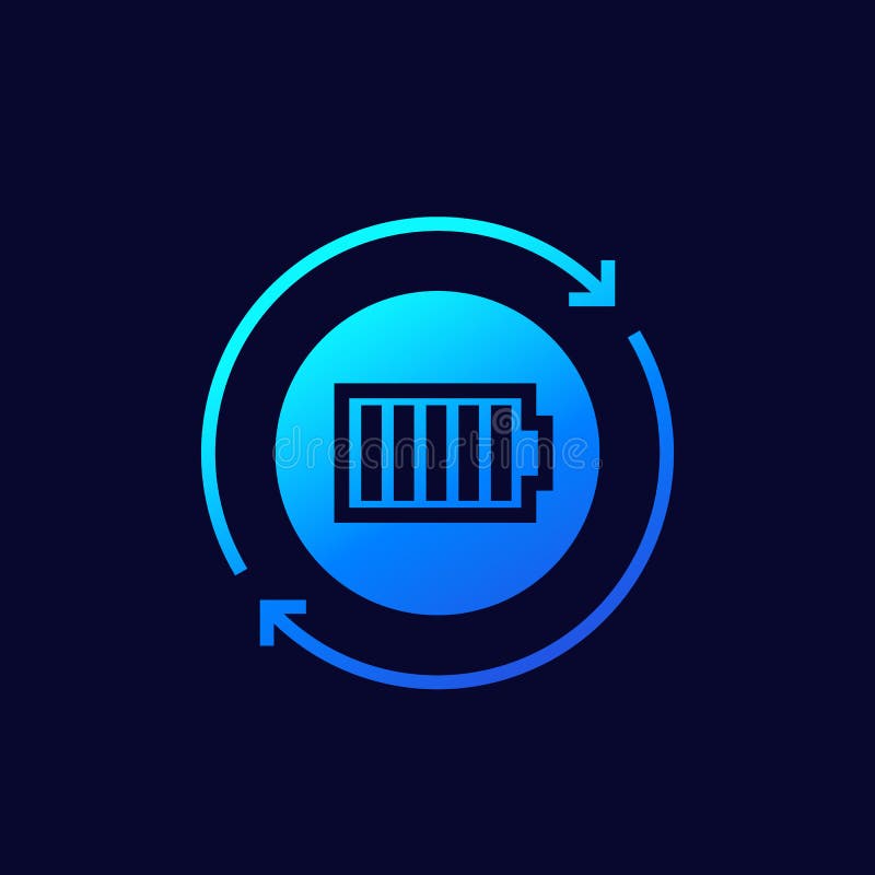 Replace Battery Icon on Dark Stock Illustration - Illustration of ...