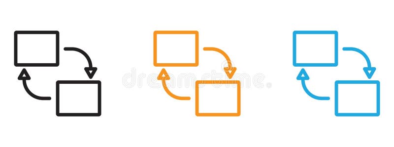 Replace Icon Thin Line Illustration Set Stock Vector - Illustration of ...