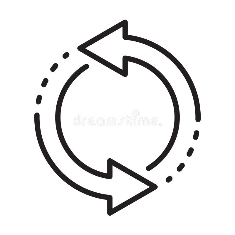 Replace Icon Vector Double Reverse Arrow Exchange Linear Sign for ...