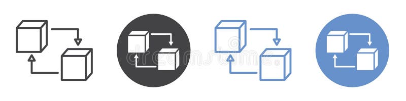 Replace Icon Flat Line Symbol Set Stock Vector - Illustration of auto ...