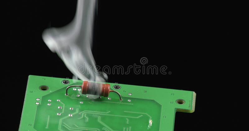 Electronic Circuit Shorted on Resistor on PCB Stock Video - Video of ...