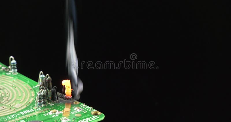Electronic Circuit Shorted on Resistor on PCB Stock Footage - Video of ...