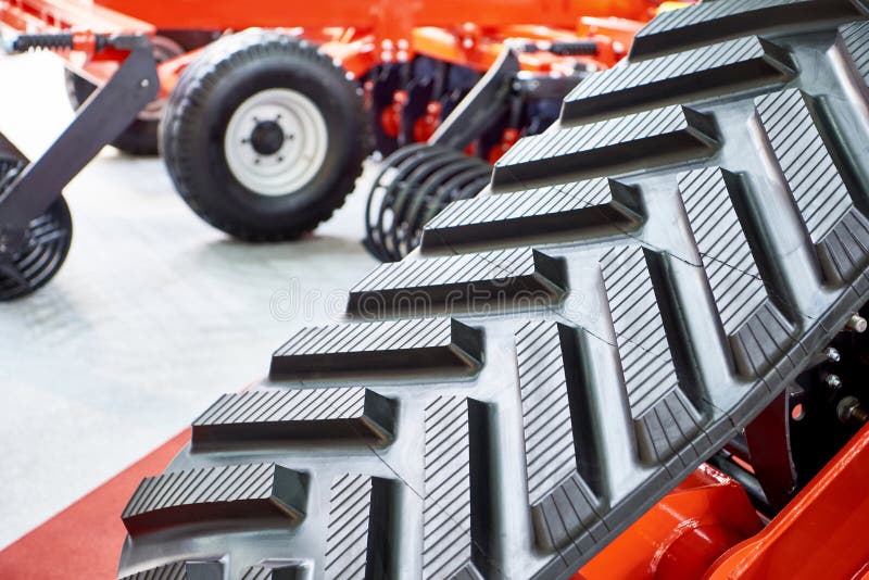 Replaceable Continuous Track Drive for Harvester Stock Image - Image of ...