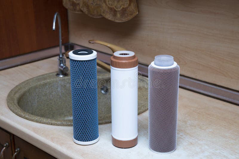 Replaceable Filters for Cleaning Tap Water. Three-stage Water Treatment ...
