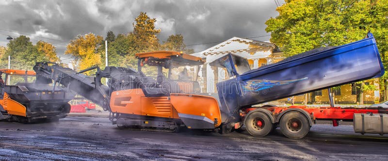 Replacement of the Asphalt Pavement in the Road Editorial Photography ...
