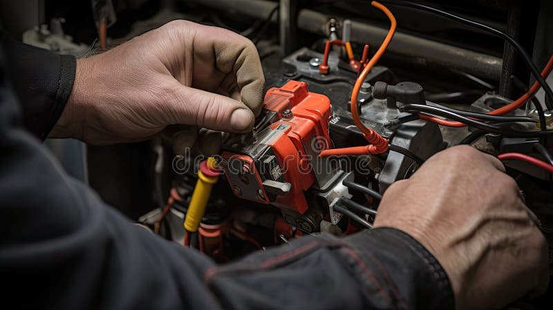 Replacement battery cables stock illustration. Illustration of truck ...