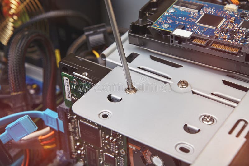 Replacement of Hard Drive of Unassembled Desktop PC Stock Photo - Image ...