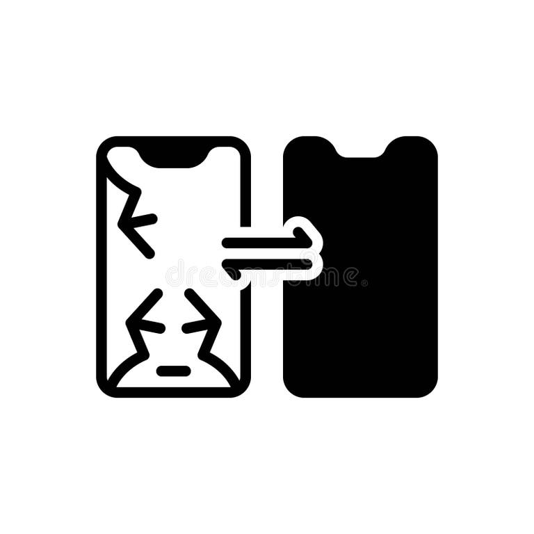 Black Solid Icon for Replacement, Substitution and Renewal Stock Vector - Illustration of damage ...