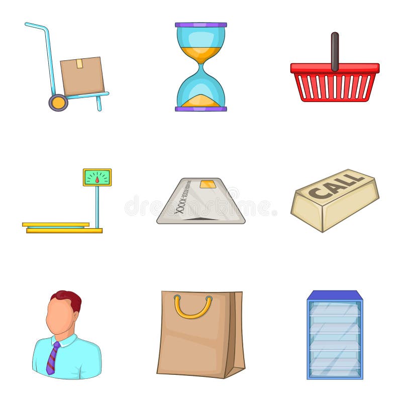 Replacement Icons Set, Cartoon Style Stock Vector - Illustration of ...