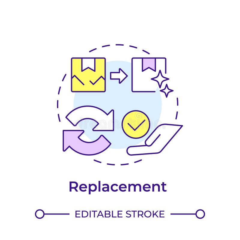 Replacement Multi Color Concept Icon Stock Vector - Illustration of ...