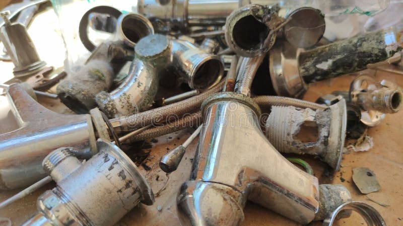 Replacement of Old Water Faucets Stock Photo - Image of spanner, leak ...