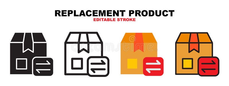 Replacement Product Icon Set with Different Styles Stock Vector ...