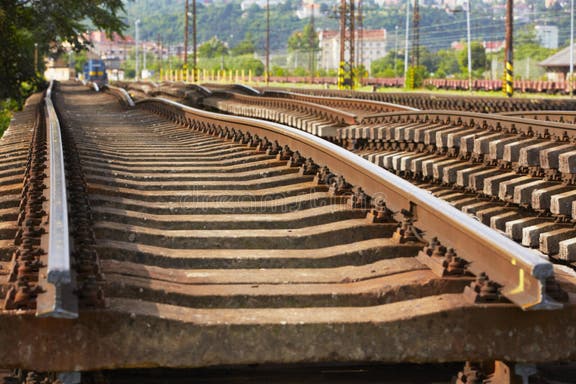 Replacement of Railroad Track Stock Image - Image of focus, metal: 31943825