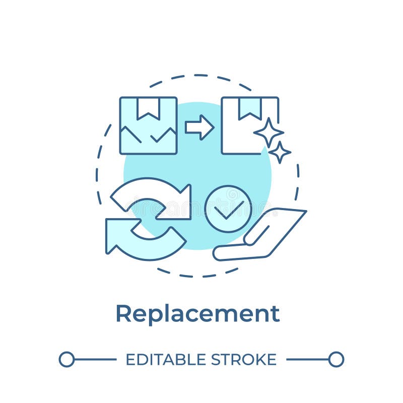 Replacement Soft Blue Concept Icon Stock Vector - Illustration of ...