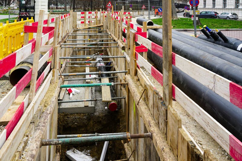 Replacement of Underground Heating Pipes, Deep Trench with Sliding ...