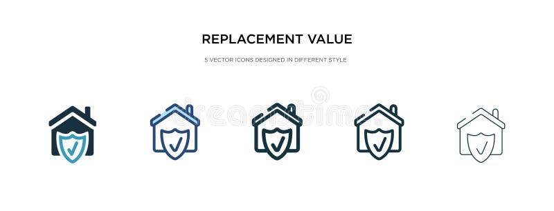 Replacement Value Icon in Different Style Vector Illustration. Two ...