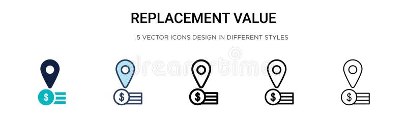 Replacement Value Icon in Filled, Thin Line, Outline and Stroke Style ...