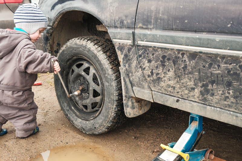 Replacement Wheels in the Car Stock Photo - Image of real, master ...