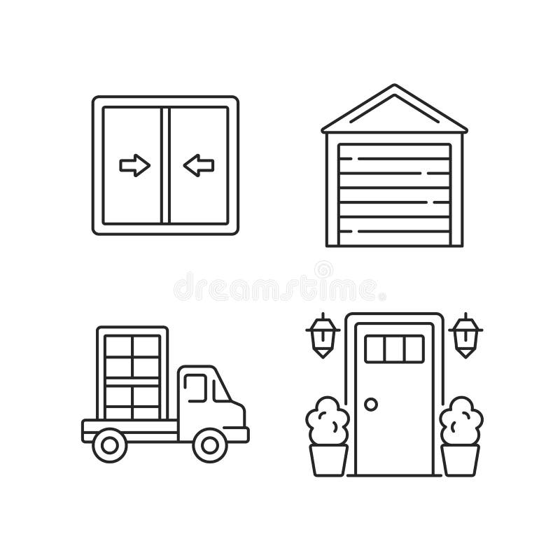 Replacement Window Opportunity Linear Icons Set Stock Vector ... Replacement Window Opportunity Linear Icons Set Stock Vector ...