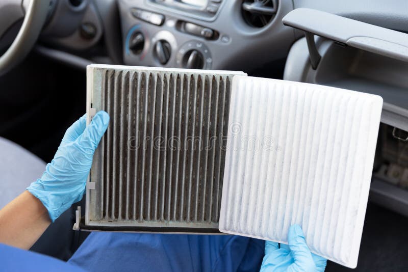 Replacing the Cabin Pollen Air Filter for a Car Stock Image - Image of ...