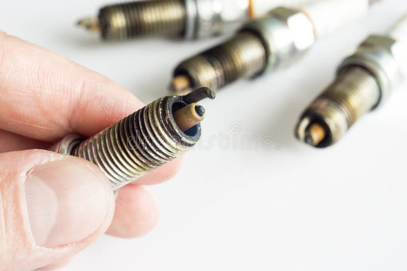 Replacing Damaged Spark Plugs for Cars Stock Image - Image of ...
