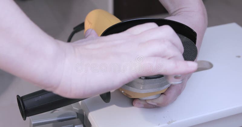 Replacing a Disc in an Angle Grinder. Stock Footage - Video of grinder ...
