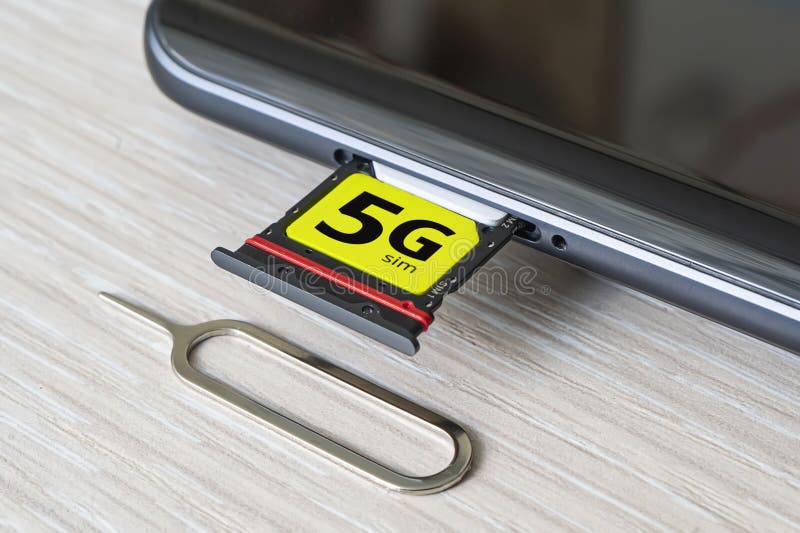 Replacing 4G SIM Card with a High Speed 5g SIM Card Close Up on the ...