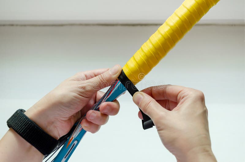 Replacing Grip Racket Handle Yellow Tape Stock Photos - Free & Royalty ...