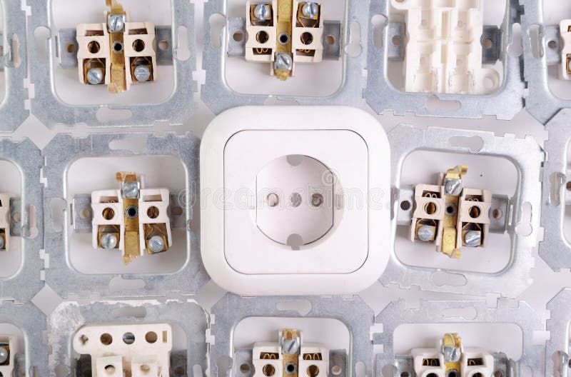 Replacing Household Electric Parts. Old Outlet Socket or Mains ...