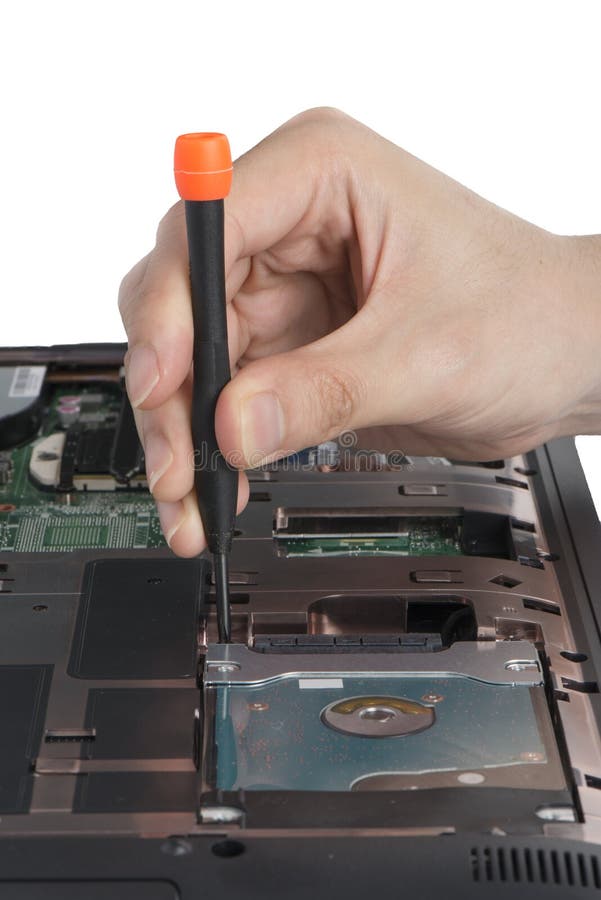 Replacing a Laptop Hard Disk Drive Stock Image - Image of disk ...