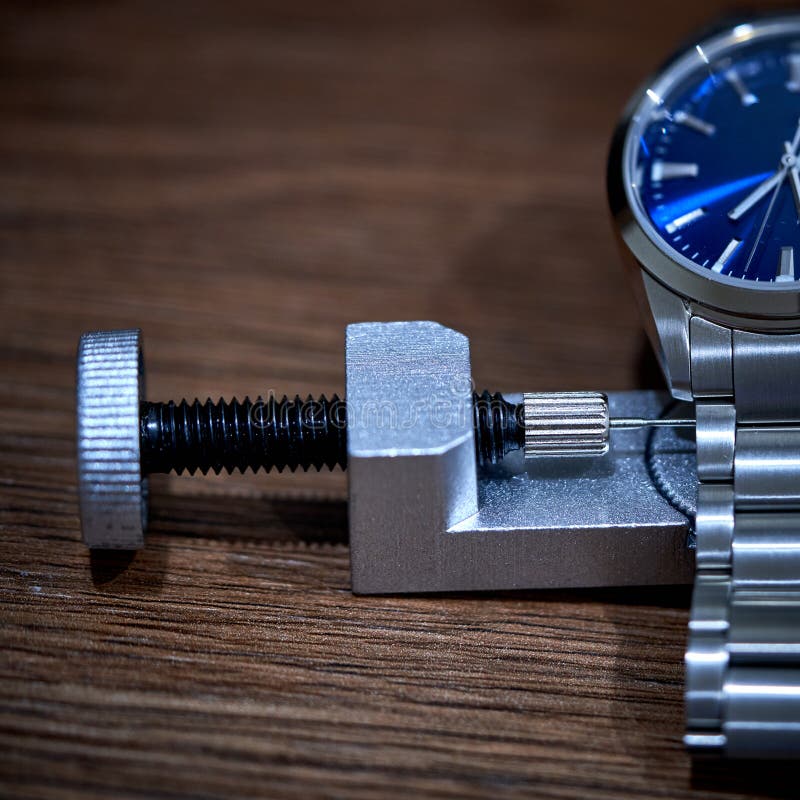 Replacing a Metal Strap on a Mechanical Watch Stock Image - Image of ...