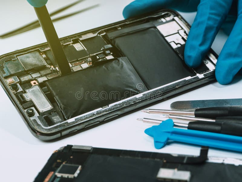 Replacing Mobile Phone Batteries. Stock Photo - Image of replacing ...