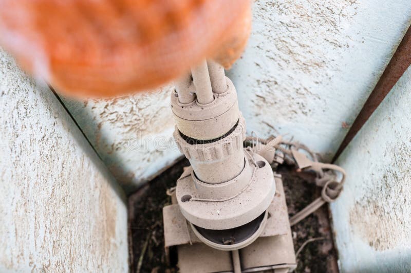 Replacing Old Halogen Lamp Inside Street Light Stock Photo - Image of ...