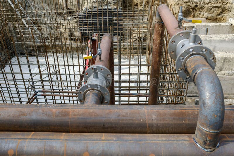 Replacing Old Pipes with New Ones. Construction Work on the ...