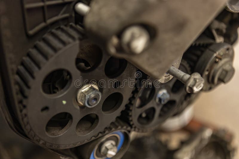 Replacing the Timing Belt stock image. Image of maintenance - 275076375